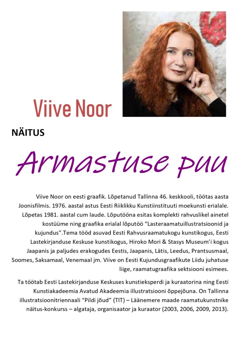 Viive Noor näitus "Armastuse puu" – Anija valla kalender